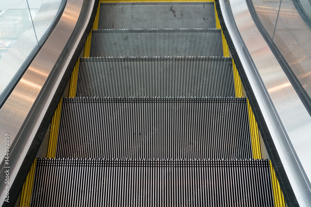 Top view on Escalator detail Background. escalator - texture Stock ...