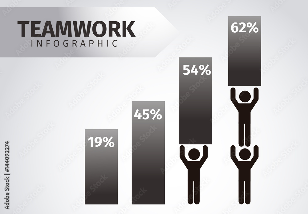Teamwork Infographic with Pictograms Stock Template | Adobe Stock