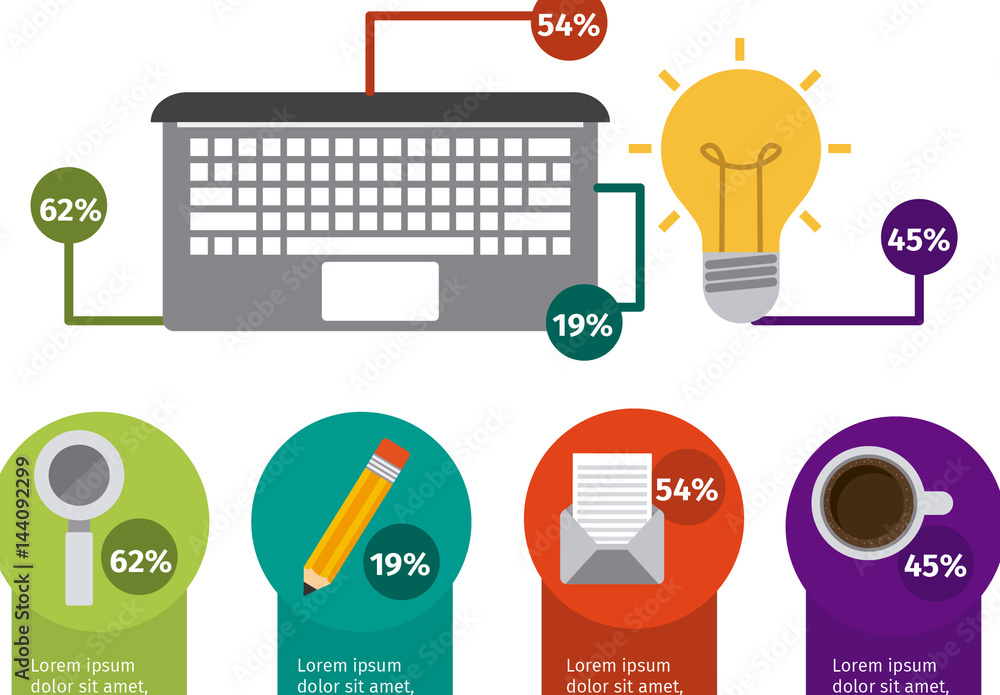 Bright Productivity Infographic Stock Template | Adobe Stock