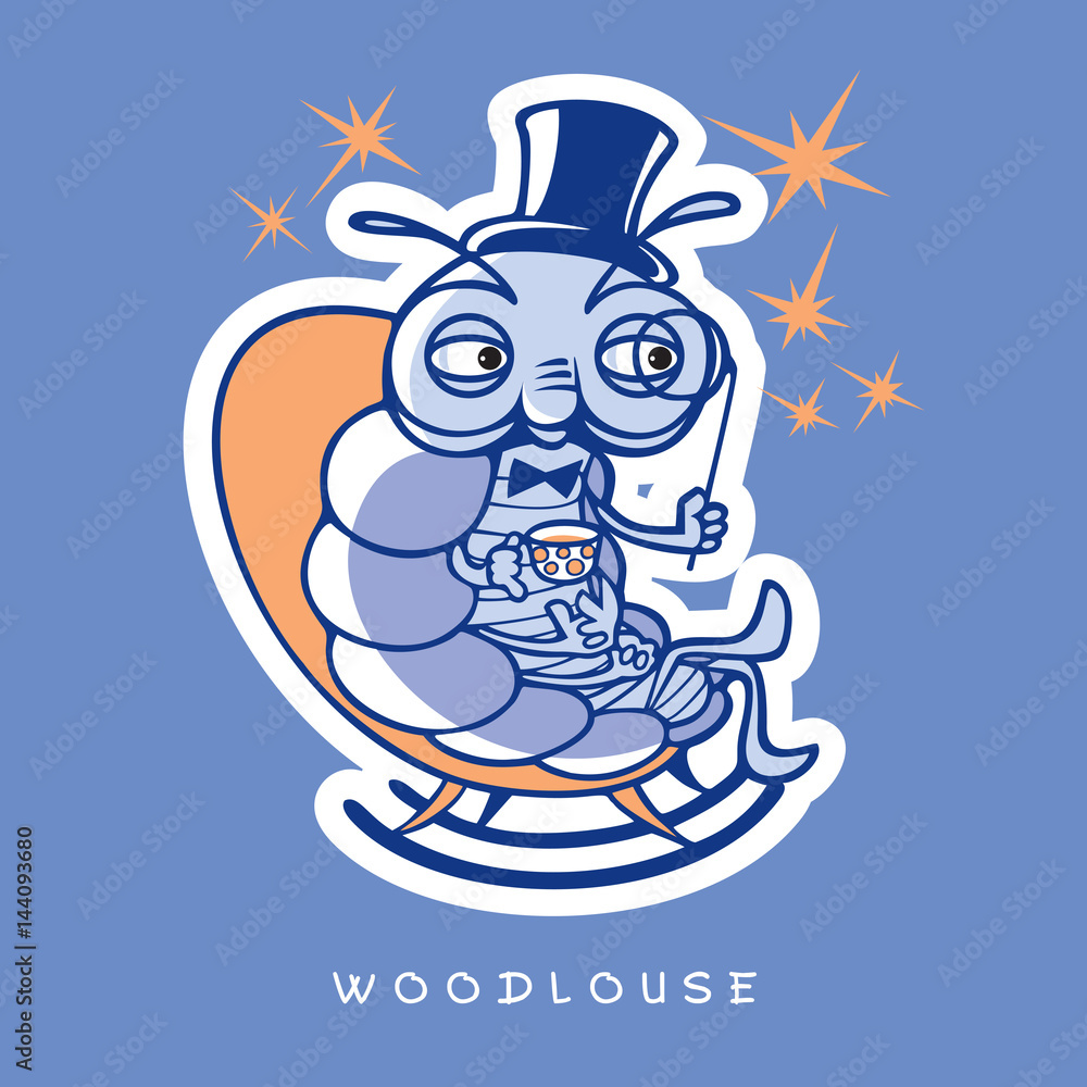 Vector illustration of funny insects in cartoon style. One noble wood ...