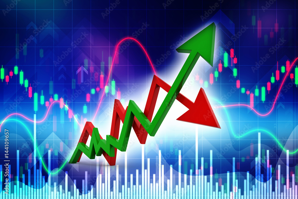 inflation and deflation graph. 3d rendering Stock Illustration | Adobe ...
