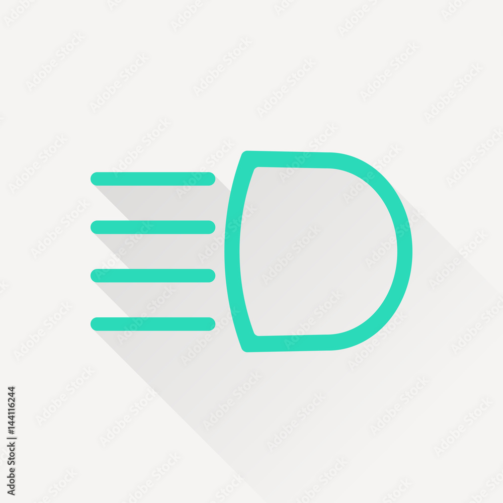 Headlight high beam symbol vector hmi dashboard flat icon Stock Vector ...