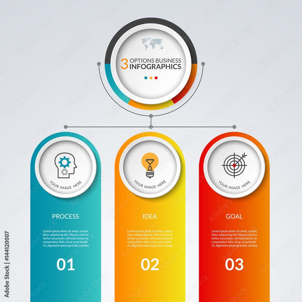 Infographic Template With 3 Options Business Concept That Can Be Used