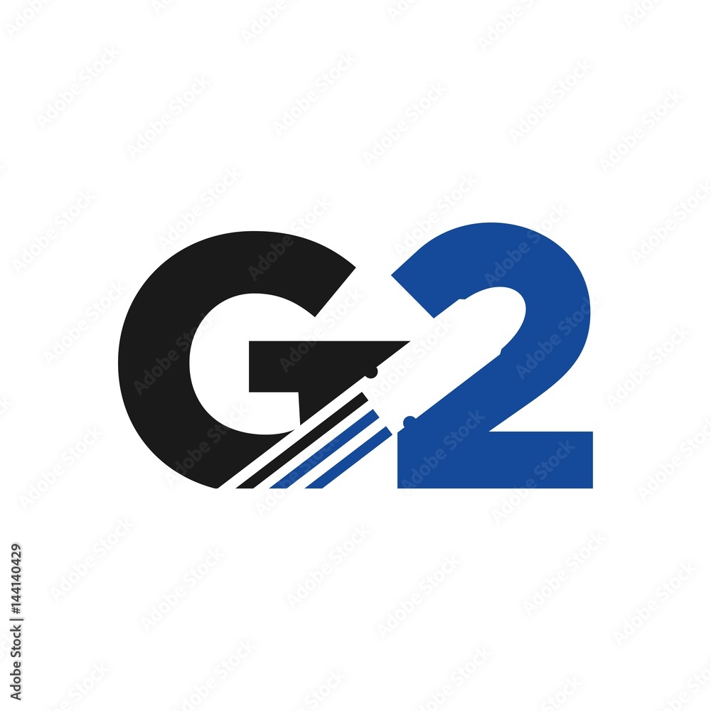 letter G and number 2 logo vector. bullet logo. Stock Vector | Adobe Stock
