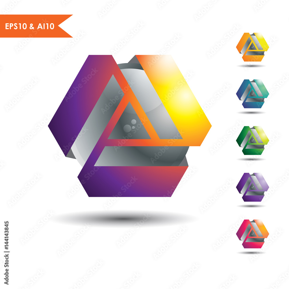 elegant trihedron Stock Vector | Adobe Stock