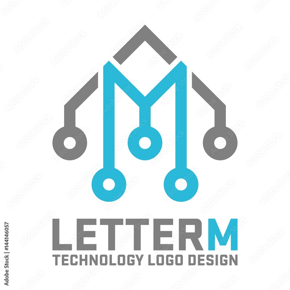 Letter M Logo, Digital Logo, Tech Logo, Letter M Technology Logo Design ...
