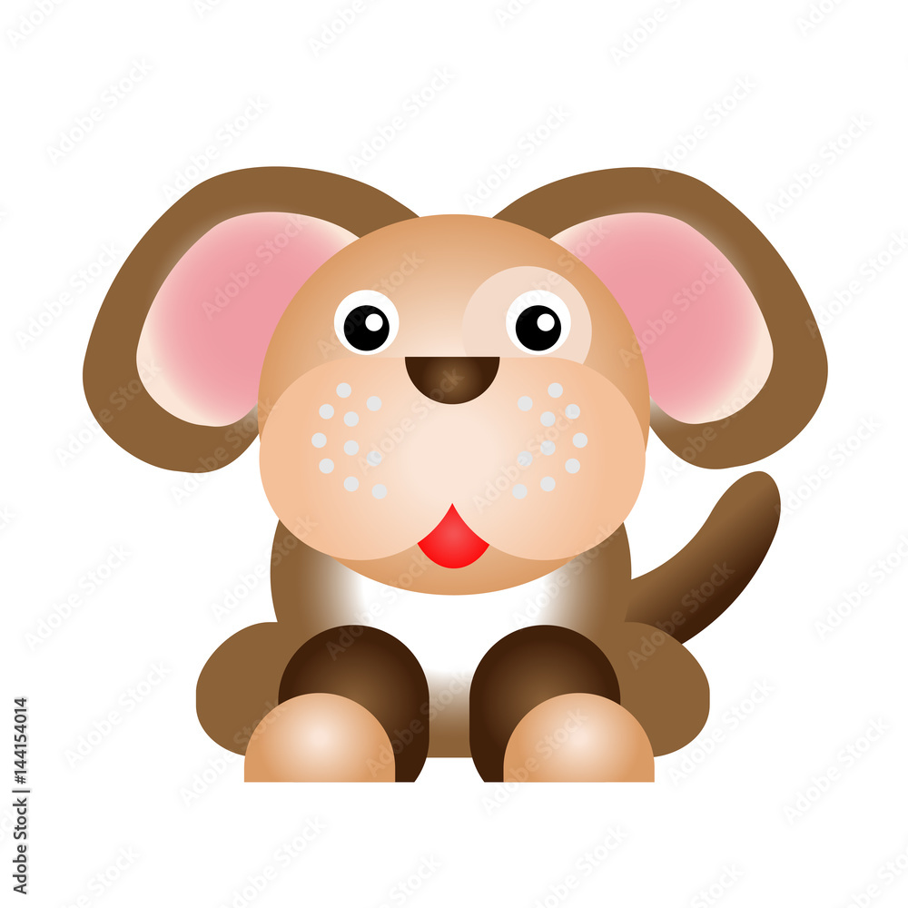 cute cartoon illustrations of a happy dog Stock Vector | Adobe Stock