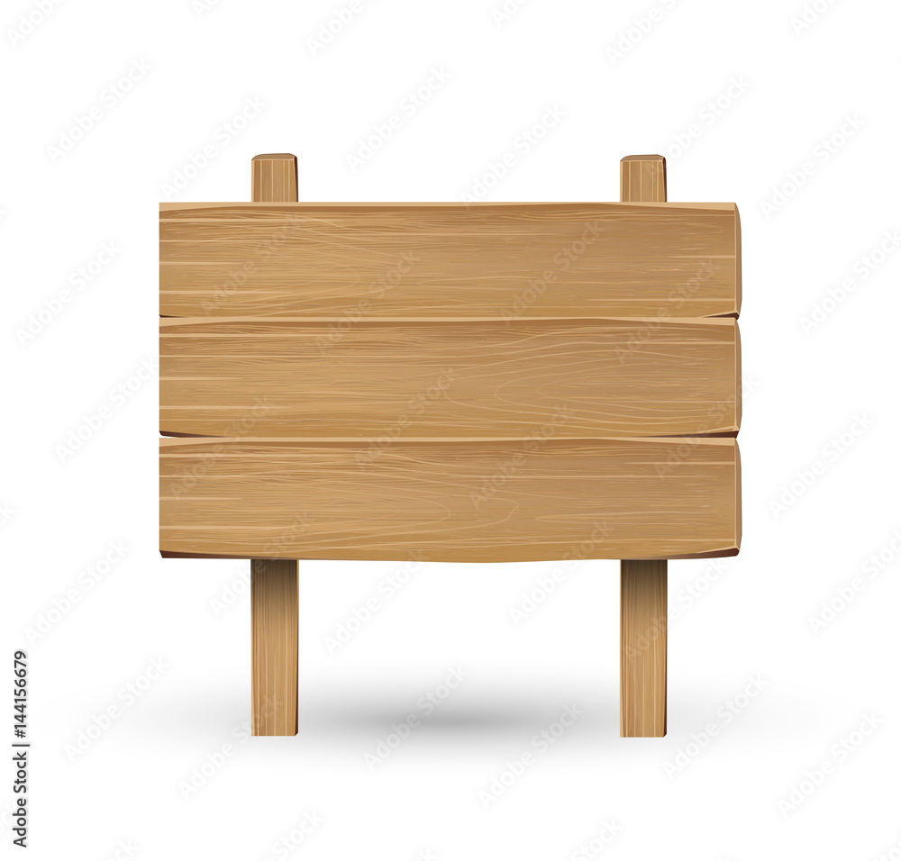 real wood board sign on a white background Stock Vector | Adobe Stock