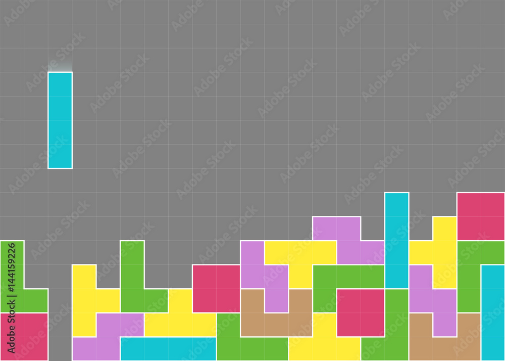 Editable Tetris Game Background Stock Vector | Adobe Stock