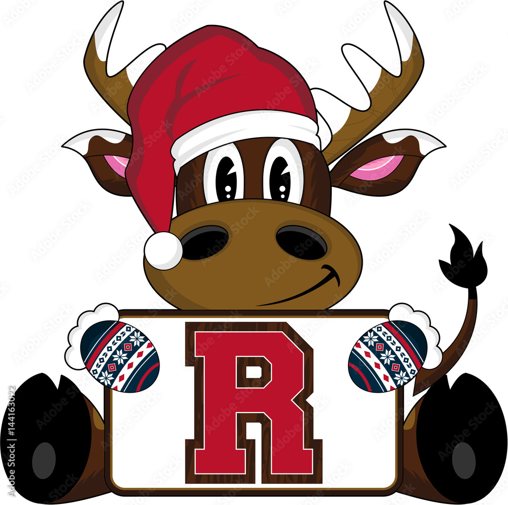 R is for Reindeer Alphabet Learning Illustration Stock Vector | Adobe Stock