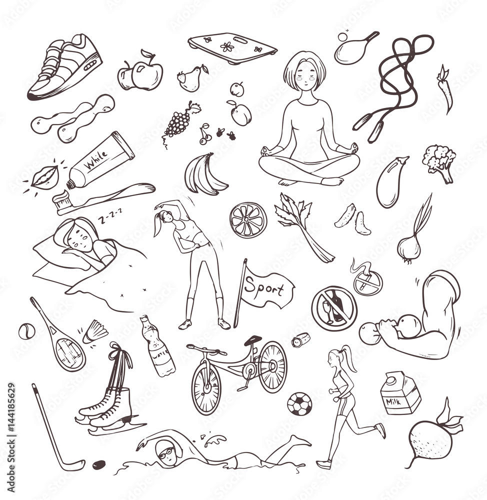 Healthy Lifestyle Drawings