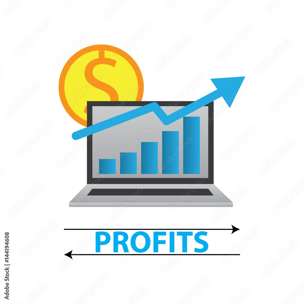 growth and declining chart showing improvement and losses of profit ...