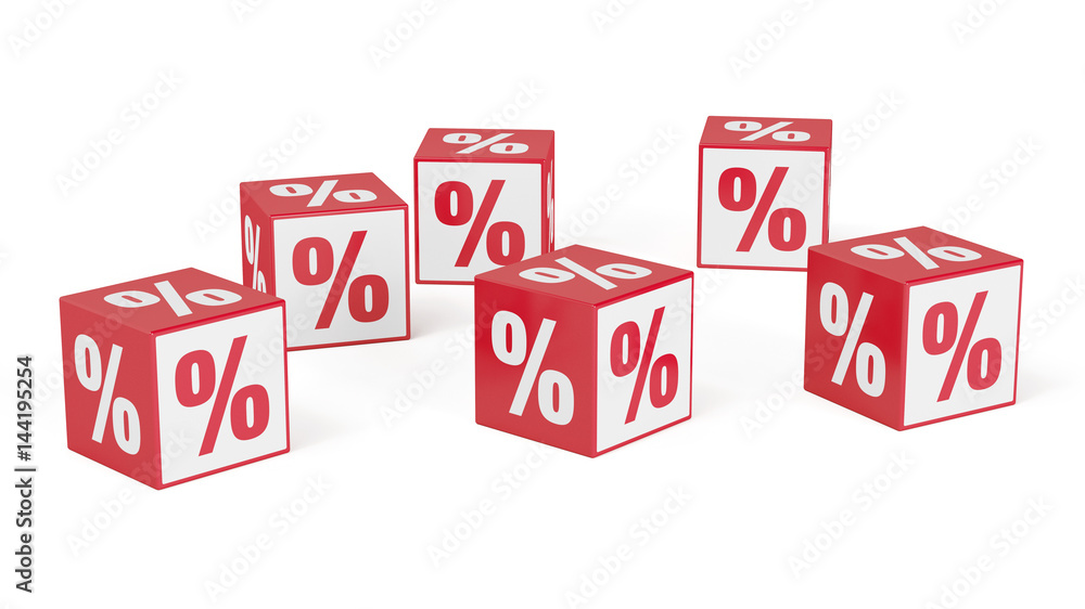 Rabatt Konzept mit Prozent Symbolen Stock-Illustration | Adobe Stock