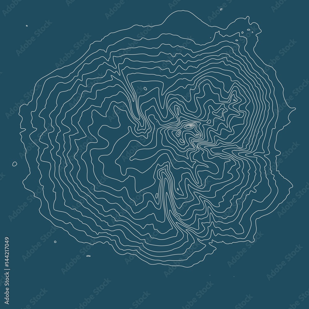 Vector abstract earth relief map. Generated conceptual elevation map ...