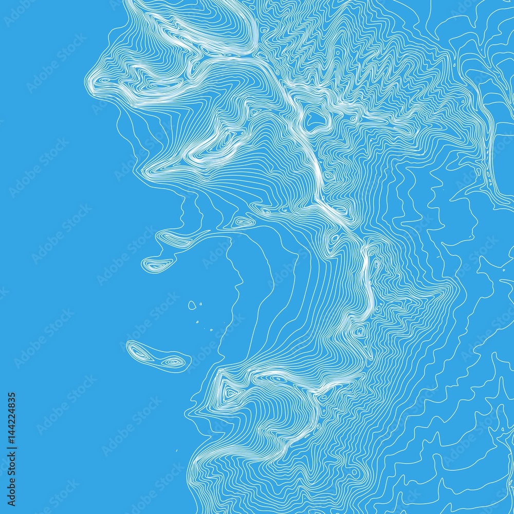 Vector abstract earth relief map. Generated conceptual elevation map ...