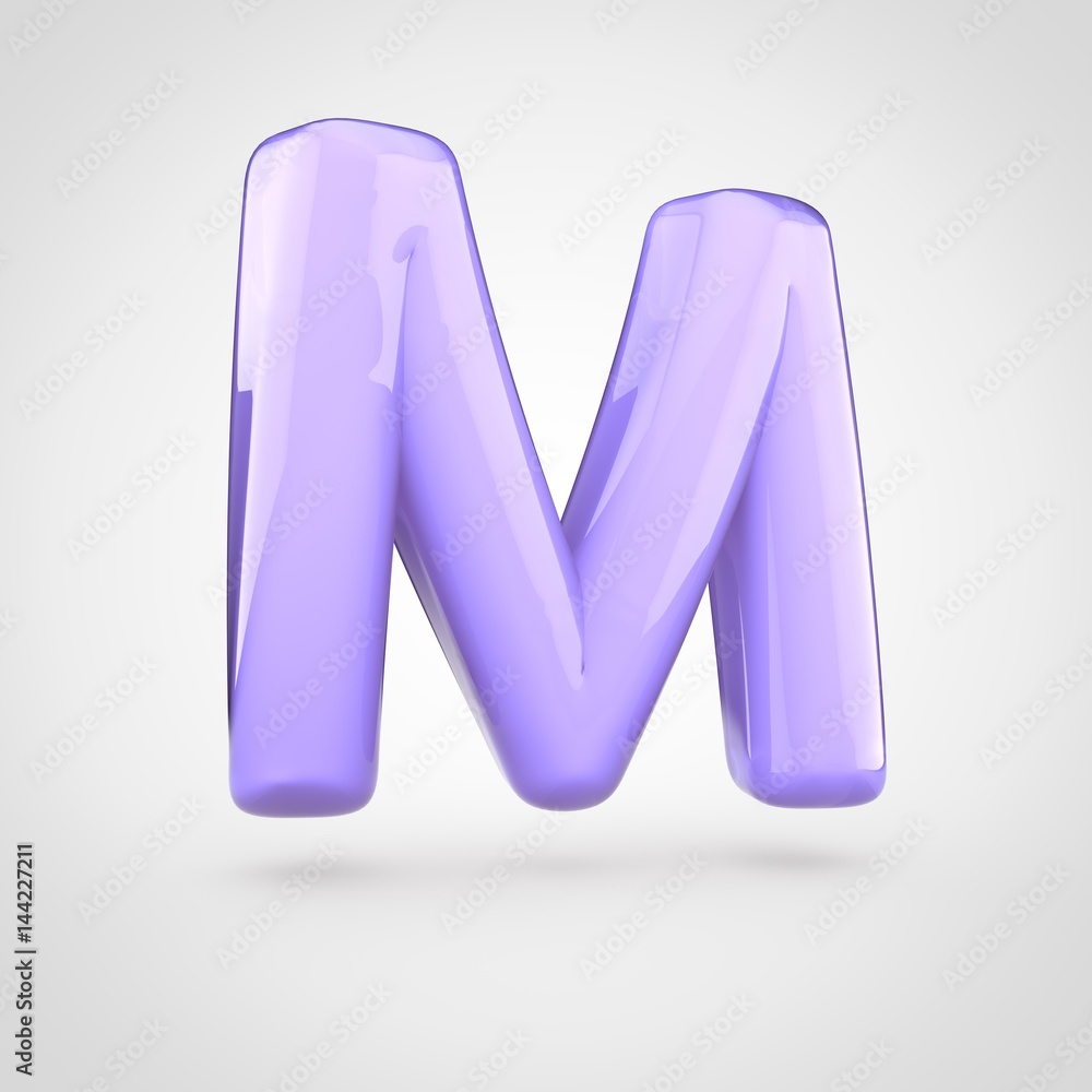Glossy violet paint letter M uppercase Stock Illustration | Adobe Stock