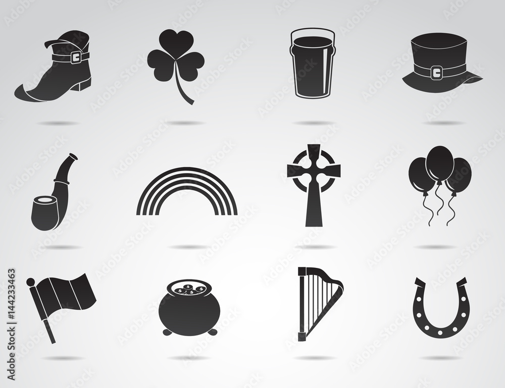 Irish icon set. Vector symbols of Ireland. Stock Vector | Adobe Stock