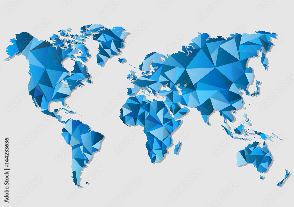 maps of the Earth. world map low poly. Vector illustration Stock Vector ...