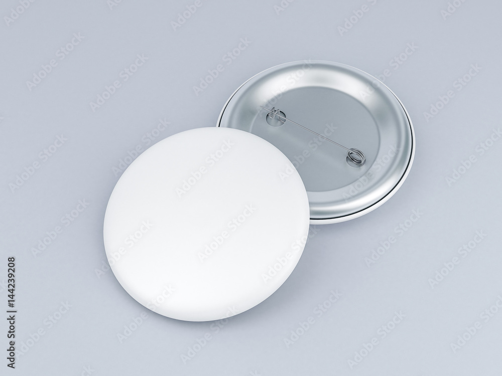 Blank button badge mockup 3d rendering Stock Illustration | Adobe Stock