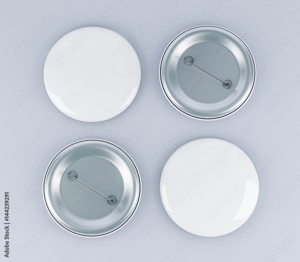 Blank button badge mockup 3d rendering Stock Illustration | Adobe Stock