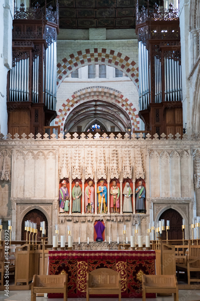 Altar and nave inside a cathedral Stock Photo | Adobe Stock
