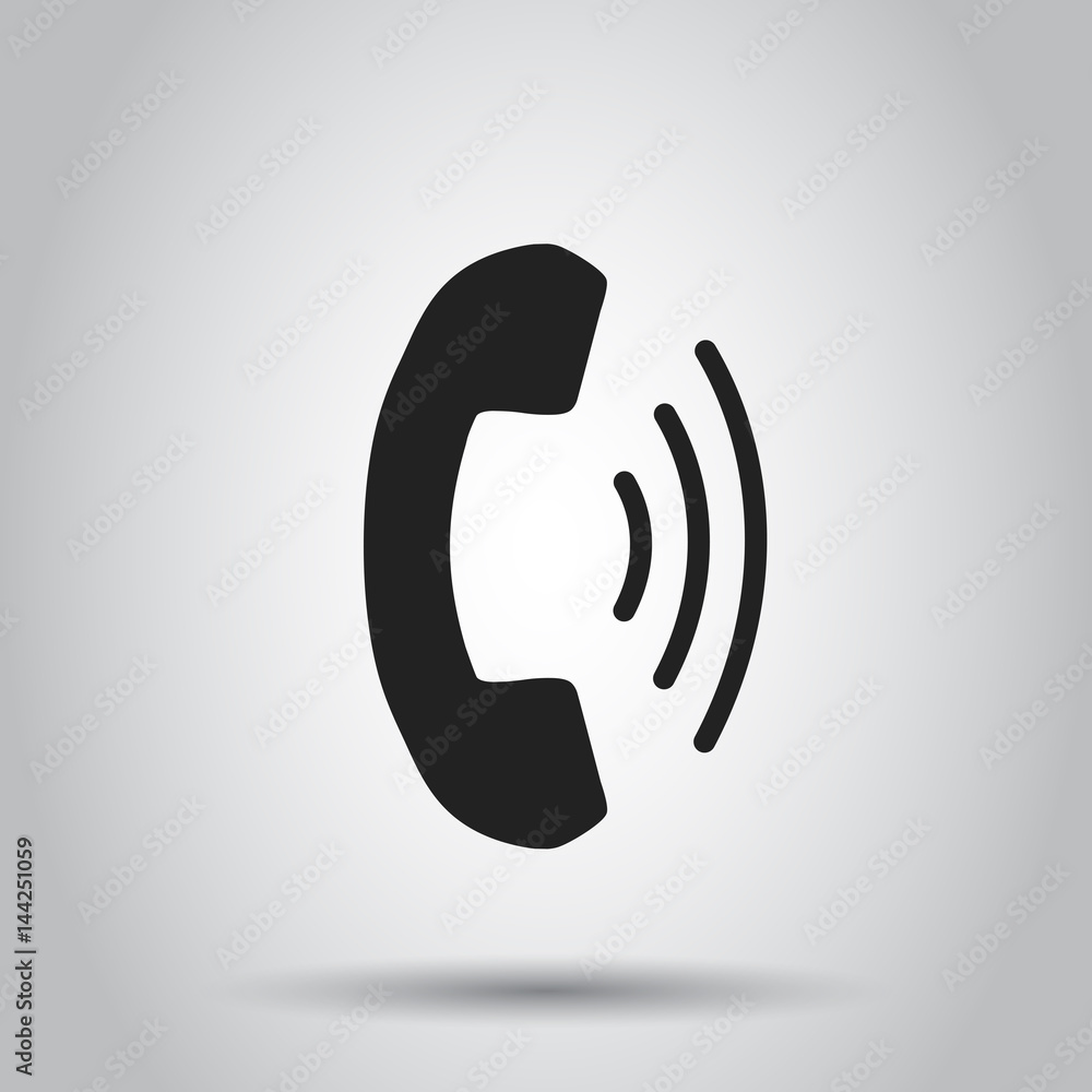 Phone icon vector, contact, support service sign on gray background ...