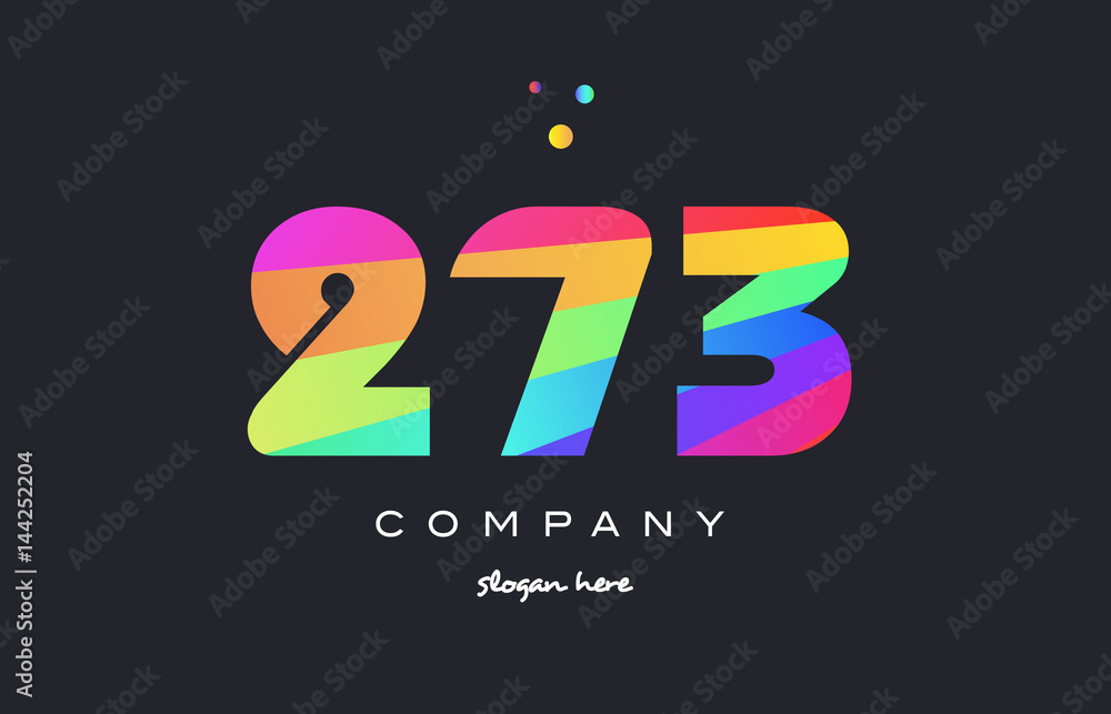 273 colored rainbow creative number digit numeral logo icon Stock ...