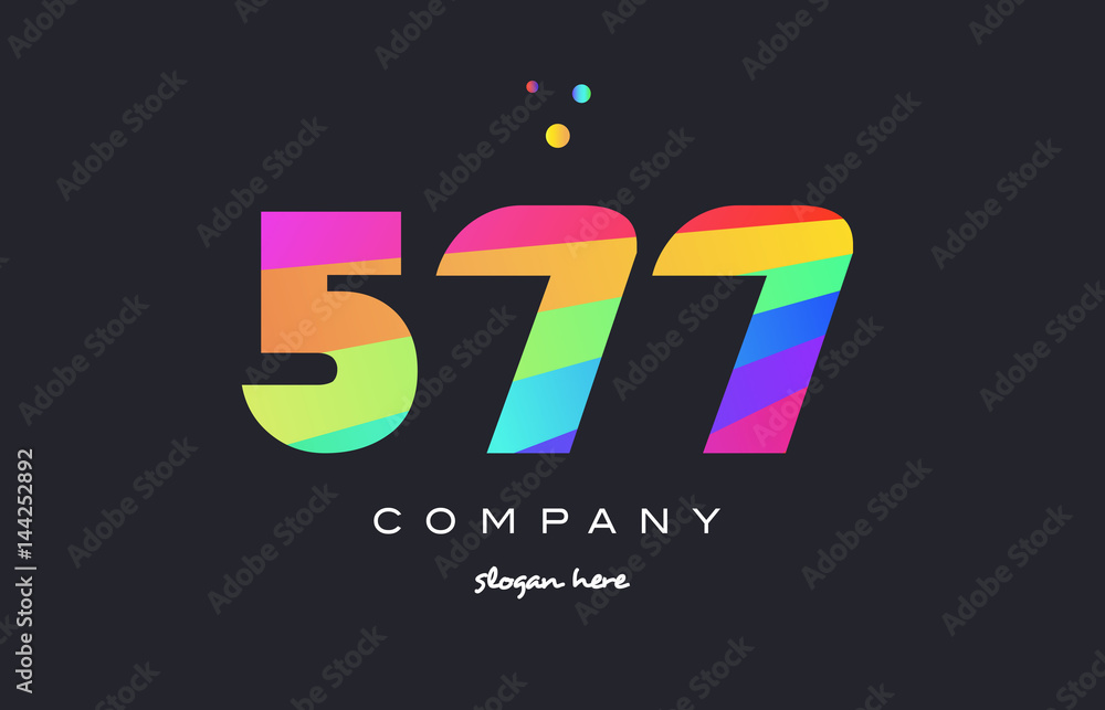 577 colored rainbow creative number digit numeral logo icon Stock ベクター ...
