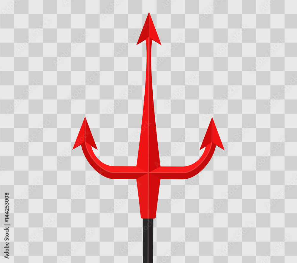 Red devil trident isolated on transparent checkered background ...