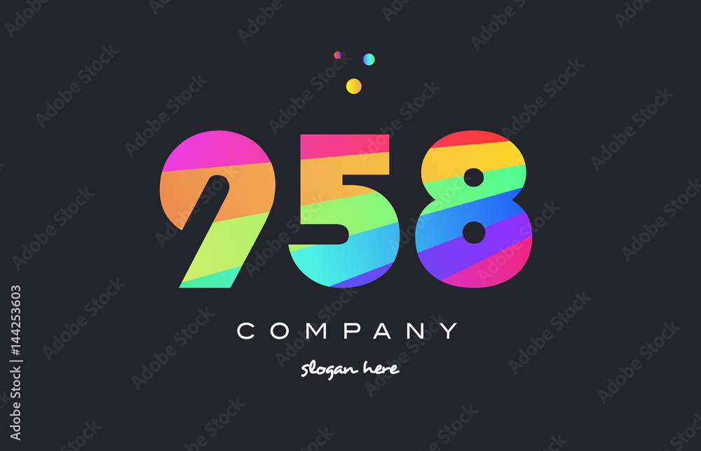 958 colored rainbow creative number digit numeral logo icon Stock ...