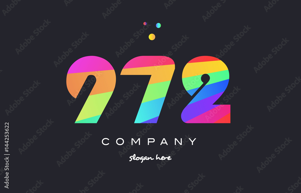 972 colored rainbow creative number digit numeral logo icon vector de ...