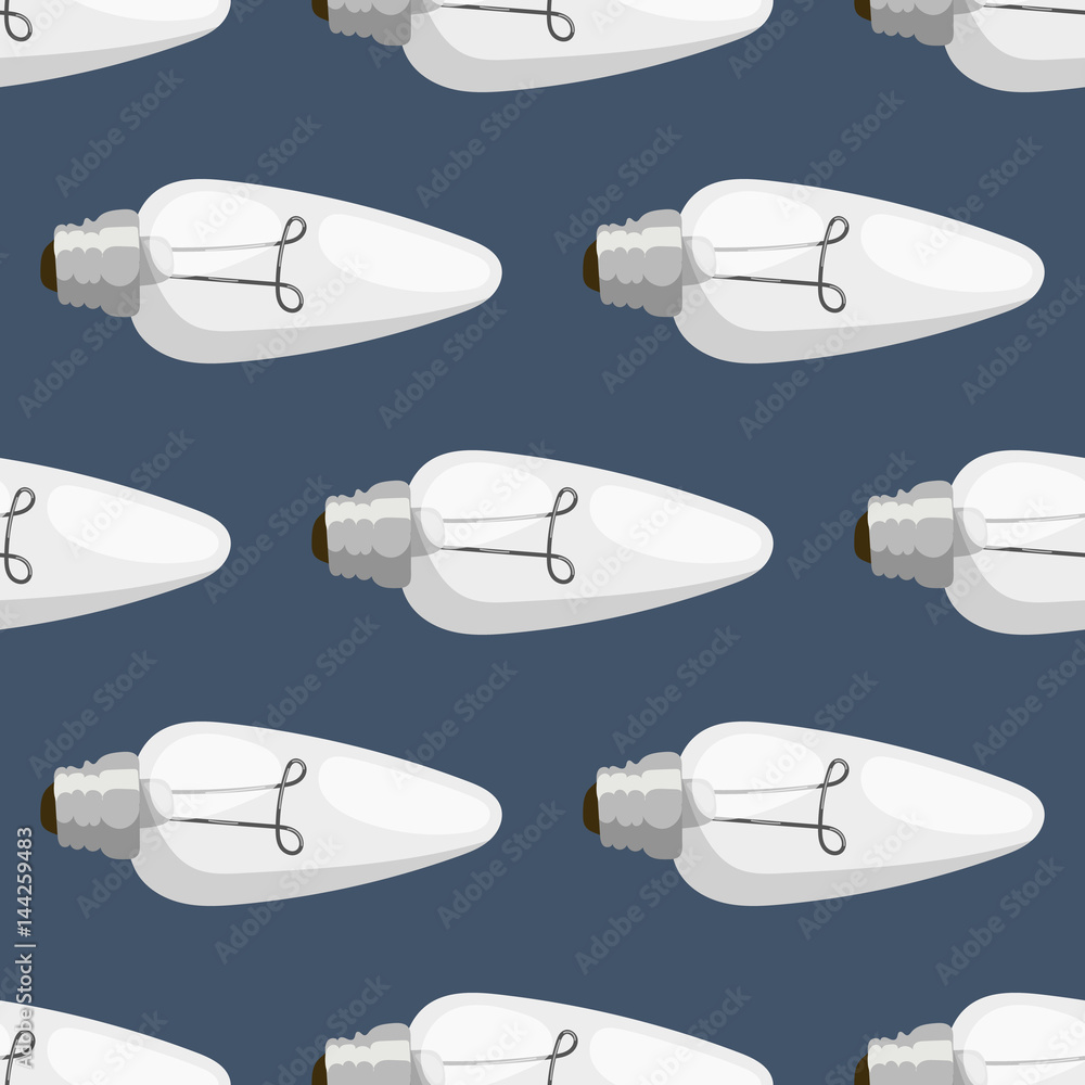 Cartoon lamps light bulb seamless pattern background design vector ...