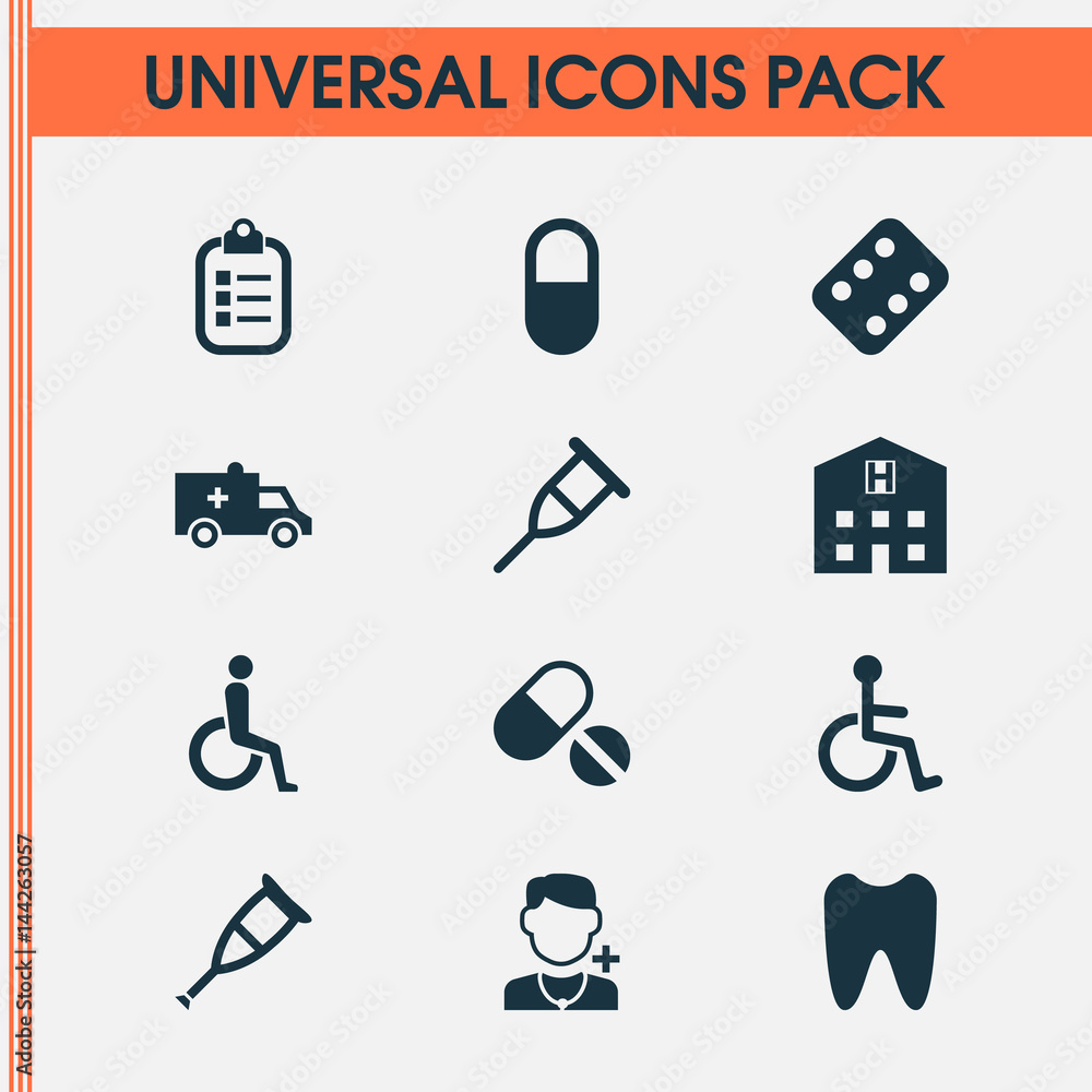 Drug Icons Set. Collection Of Physician, Mark, Claw And Other Elements ...