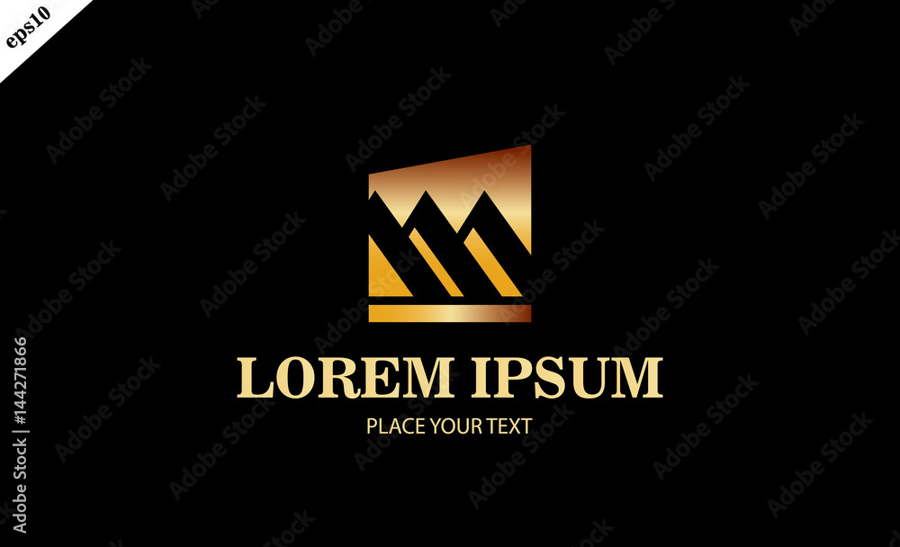 gold letter M vector logo Stock Vector | Adobe Stock