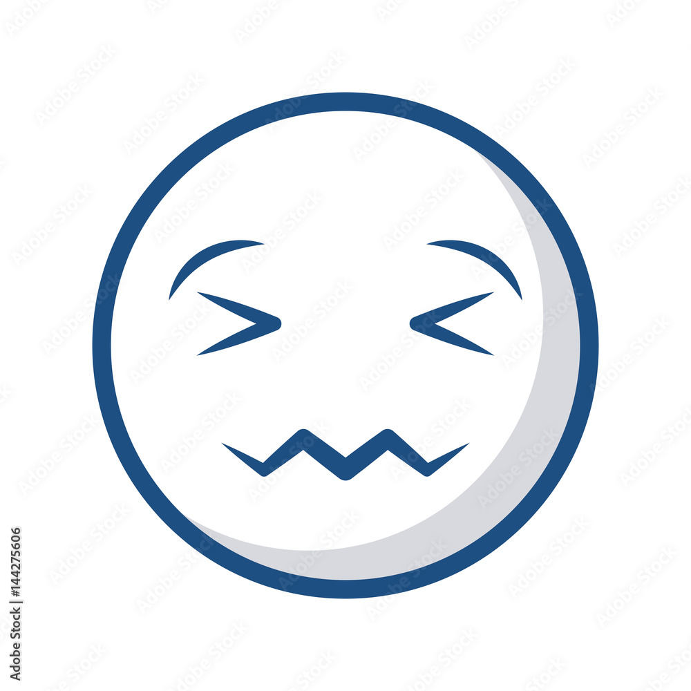 Confounded cartoon face icon over white background. vector illustration ...