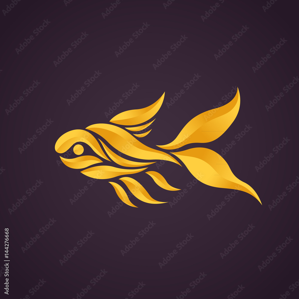 Goldfish logo vector icon illustrator Stock Vector | Adobe Stock