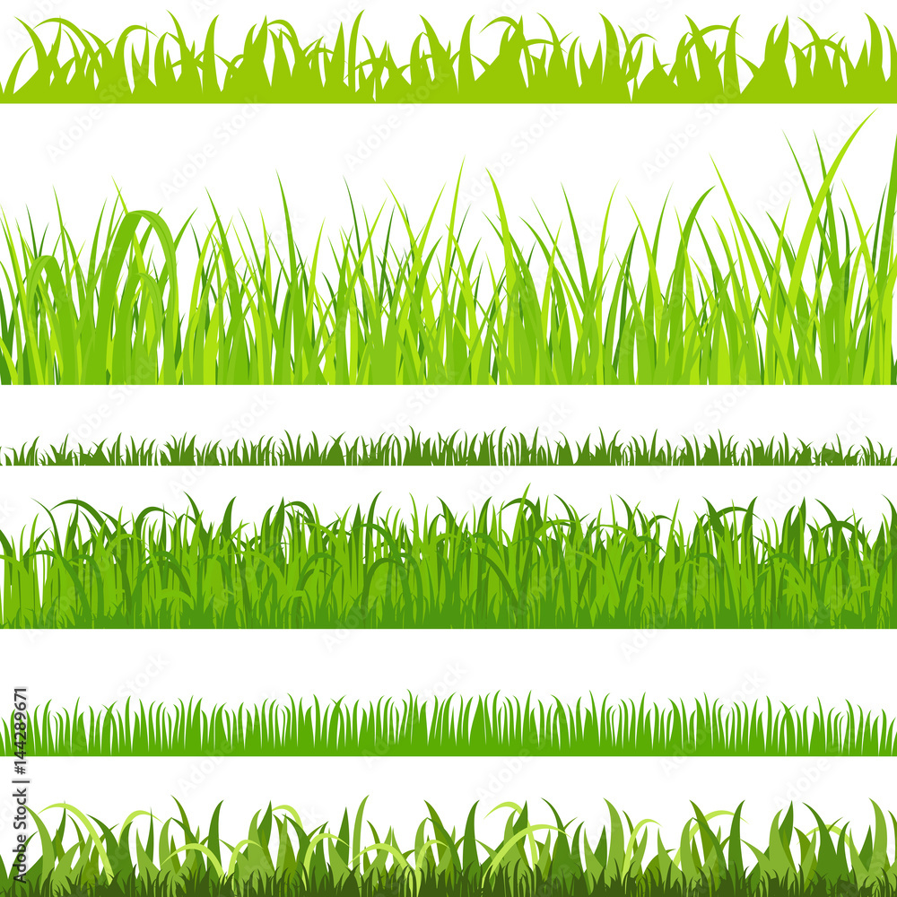 Green grass set vector Stock Vector | Adobe Stock