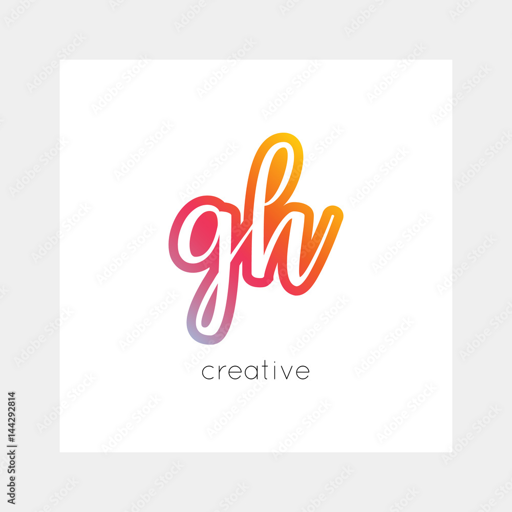 GH logo, vector. Useful as branding, app icon, alphabet combination ...
