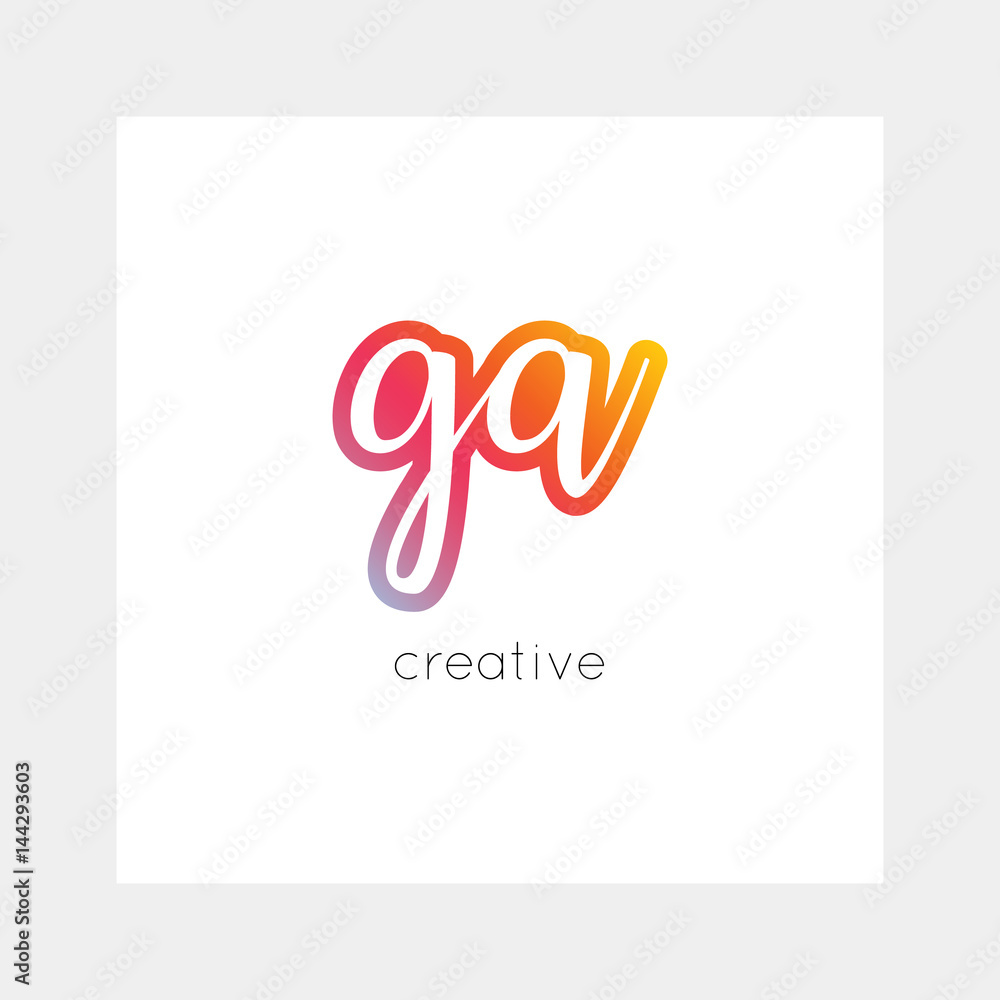 GA logo, vector. Useful as branding, app icon, alphabet combination ...