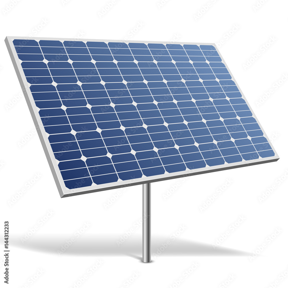 Solar panel isolated on white background vector illustration. Stock ...