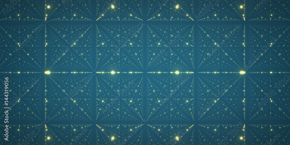 Vector infinite space background. Matrix of glowing stars with illusion ...