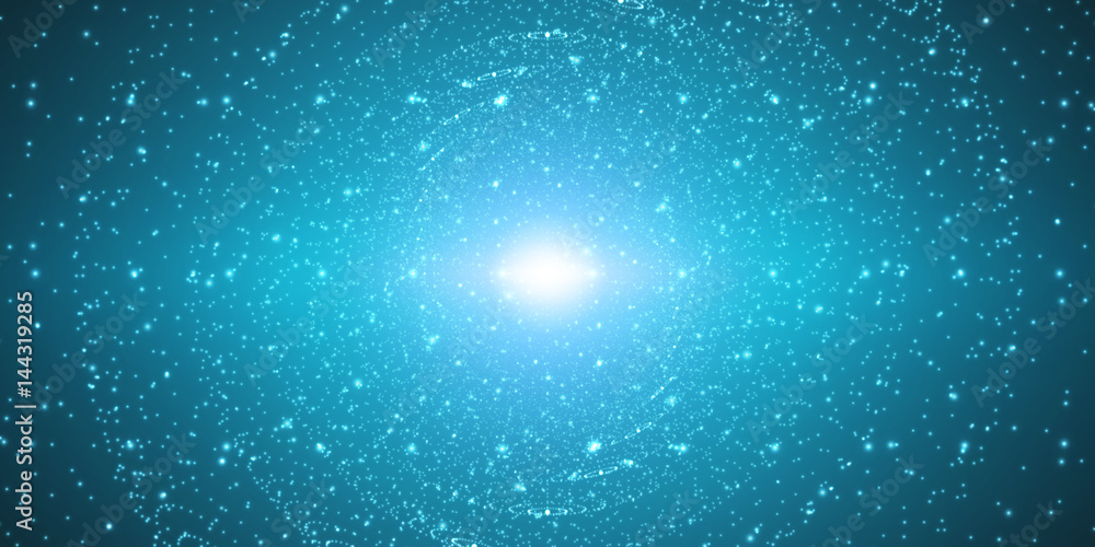 Vector infinite space background. Matrix of glowing stars with illusion ...