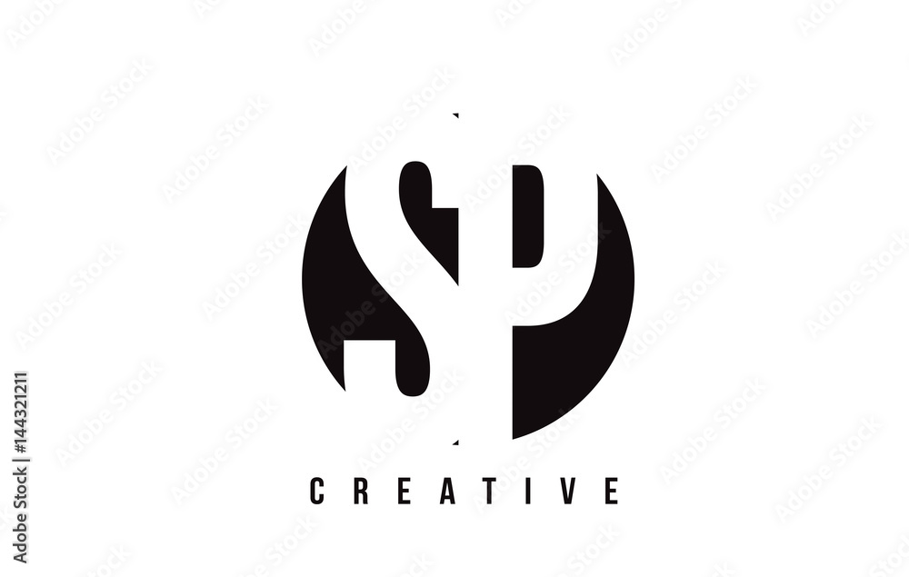 SP S P White Letter Logo Design with Circle Background. Stock Vector ...