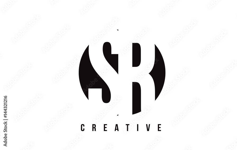 SR S R White Letter Logo Design with Circle Background. Stock Vector ...