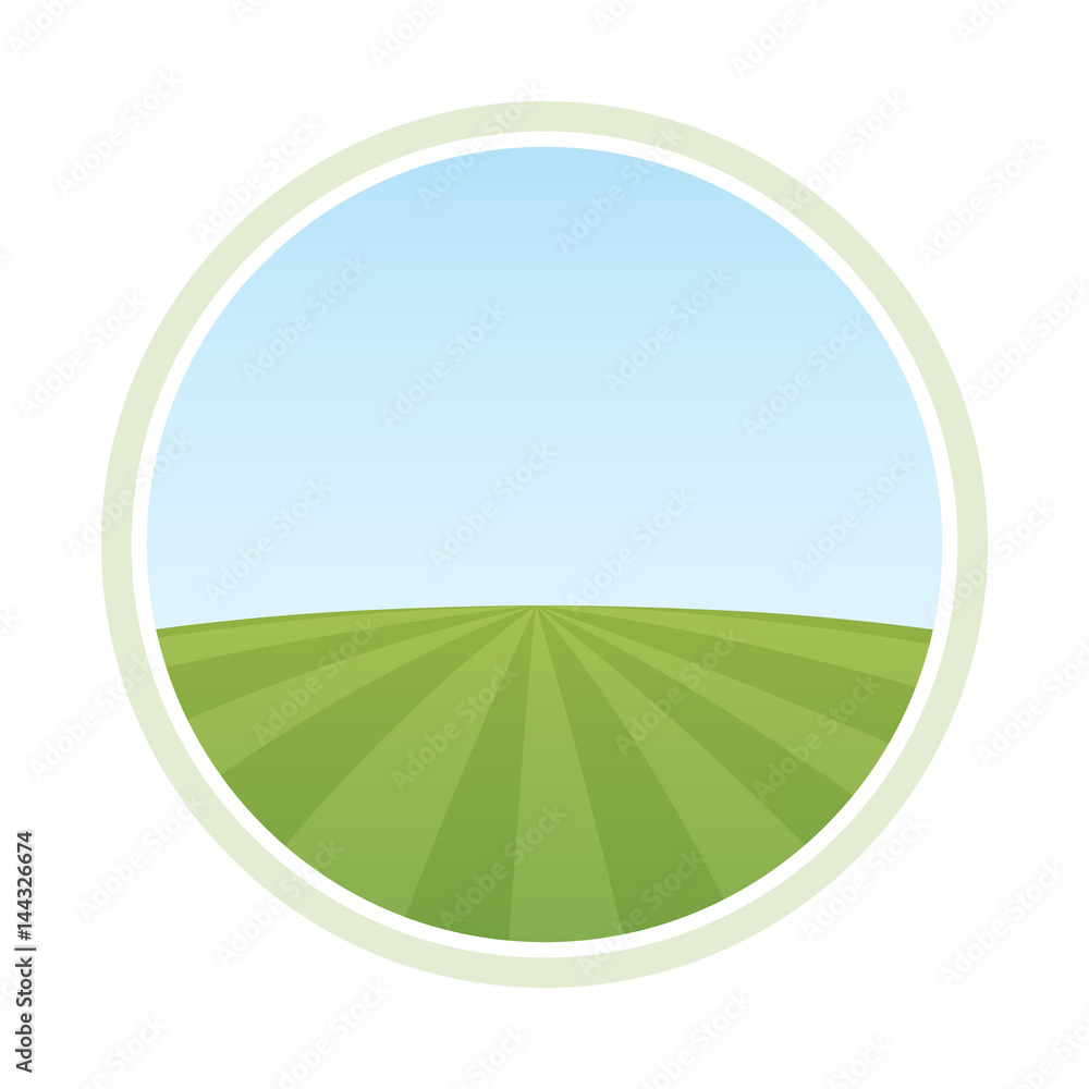 Round Vector Emblem of Farm Field Stock Vector | Adobe Stock