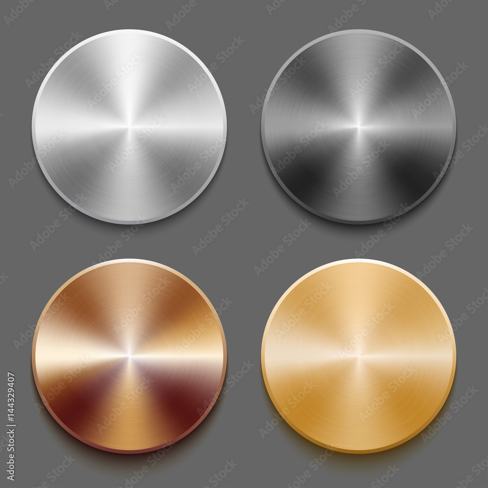 Set of templates metal button Stock Vector | Adobe Stock