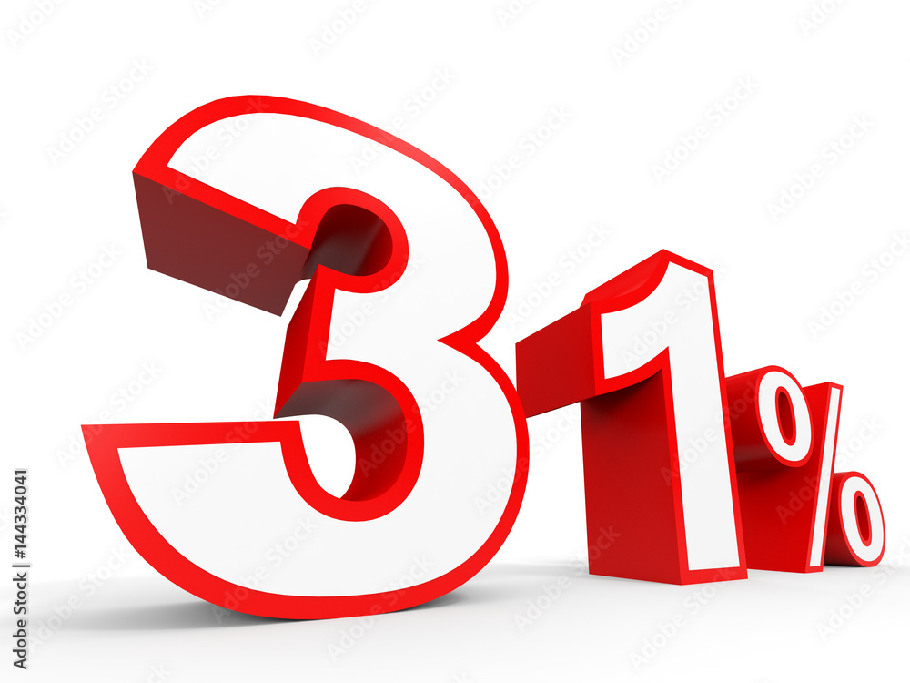 Thirty one percent off. Discount 31 %. Stock Illustration | Adobe Stock