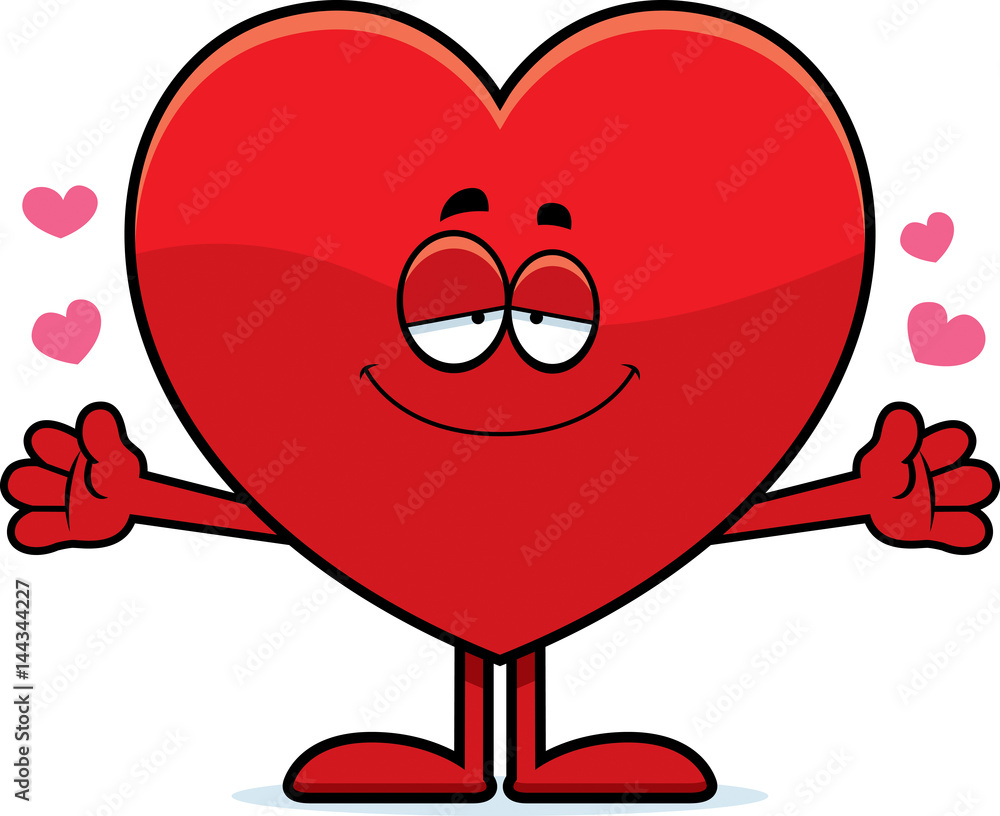 Cartoon Heart Hug Stock Vector | Adobe Stock
