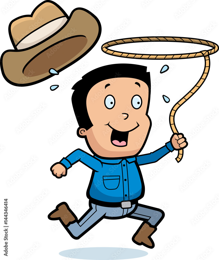 Cartoon Cowboy Lasso Stock Vector | Adobe Stock