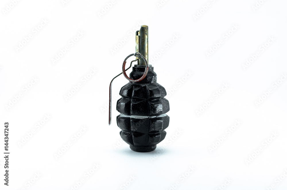 Hand grenade isolated on white background. Moulage model of grenade ...